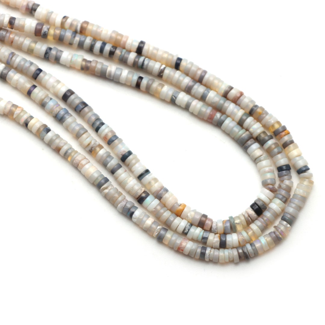 Australian Opal Smooth Tyre Beads, 3.5 Mm to 4 Mm, Australian Opal ...