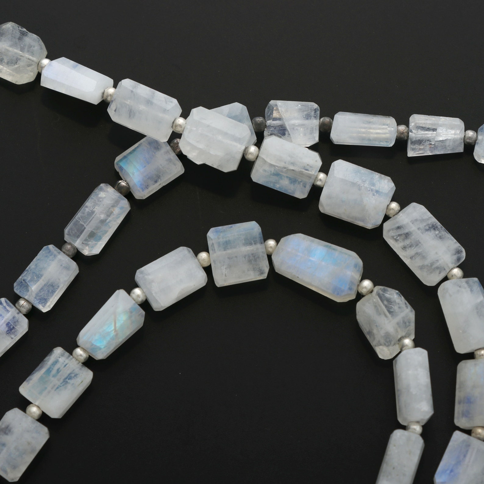 Natural Rainbow Moonstone Faceted Cylinder, 6.5x8 Mm to 7x13 Mm ...
