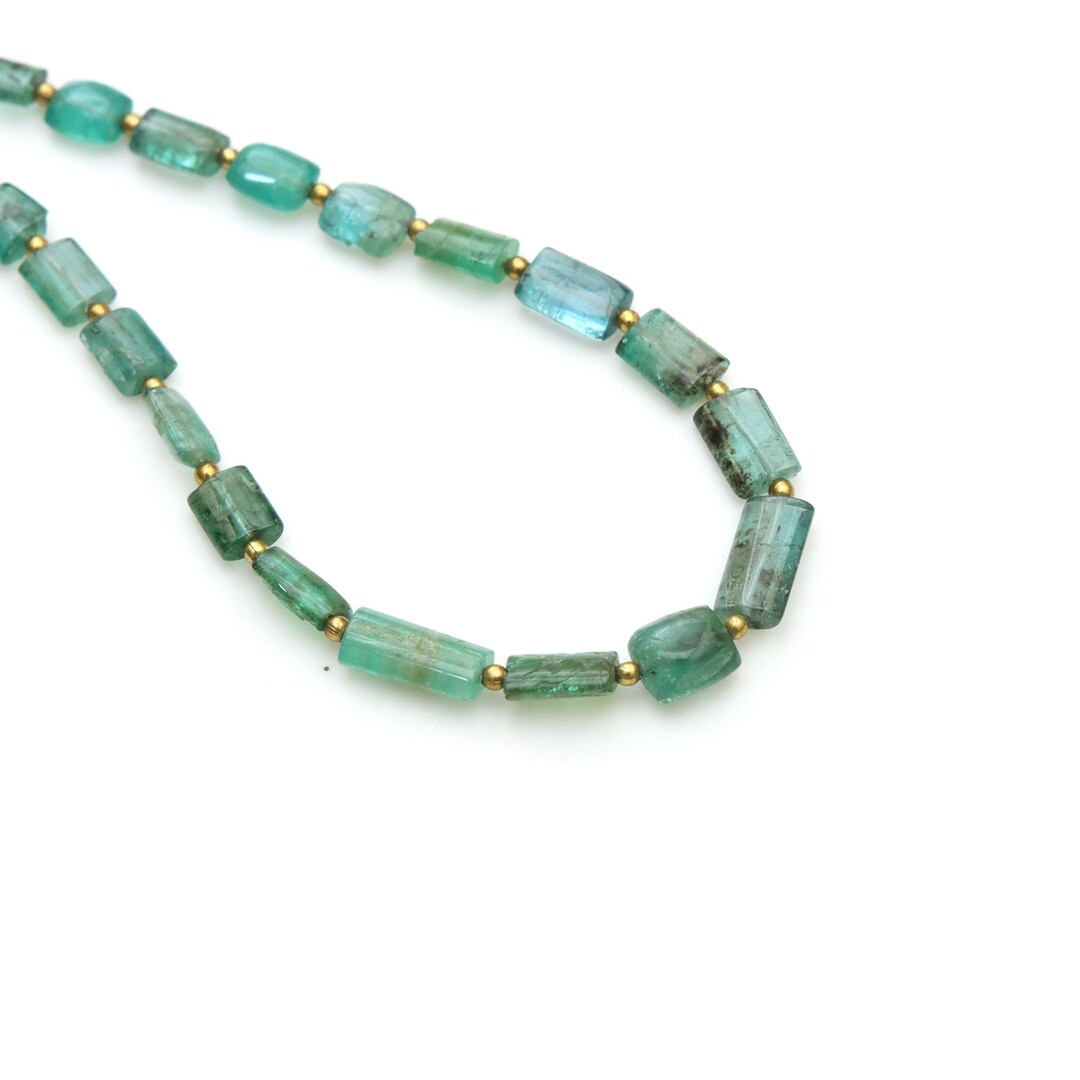 Natural Emerald Smooth Cylinder Beads, 4x4.5 to 5.5x11 Mm, Green Beryl ...