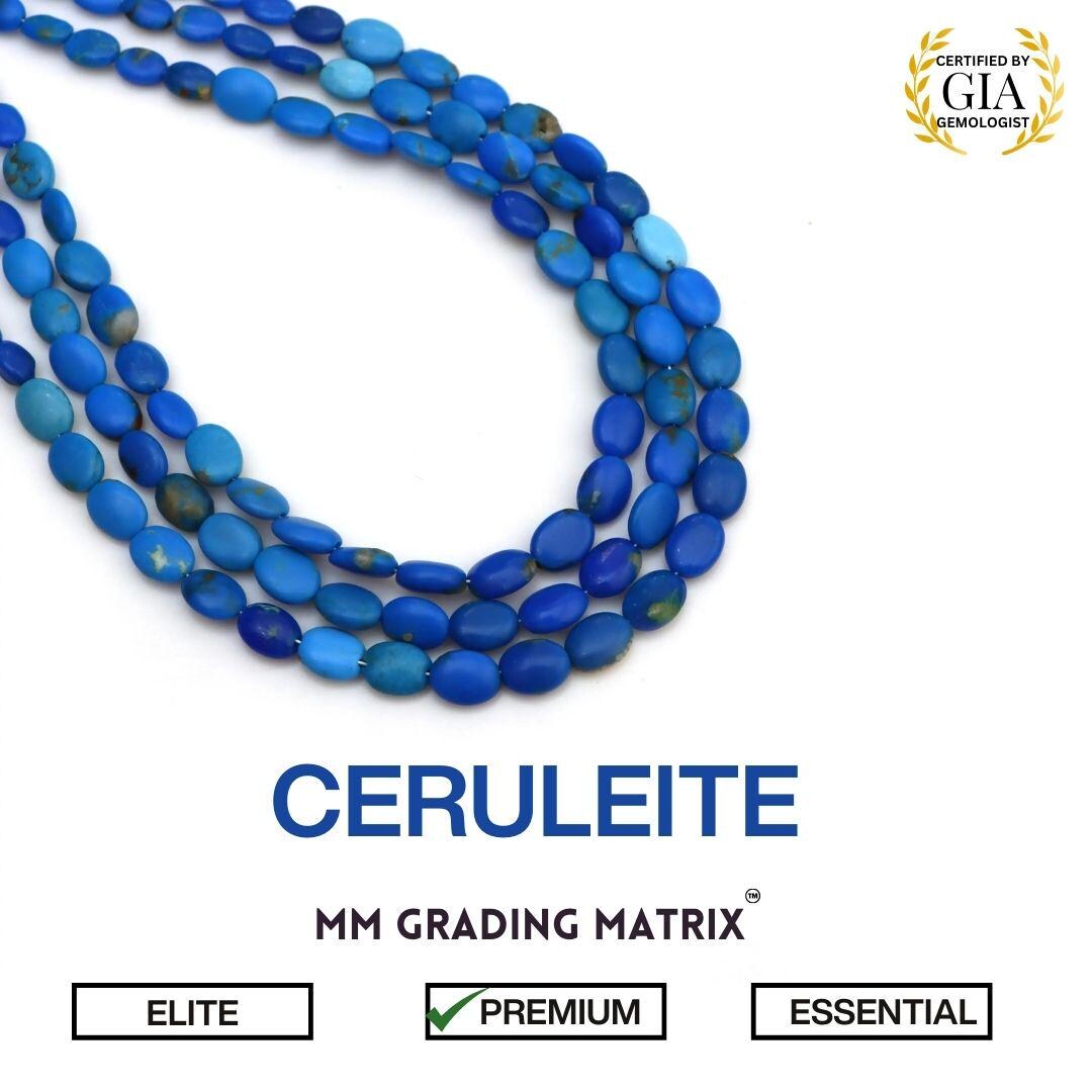 Ceruleite Smooth Oval Shape Beads, 4x5-6x7.5mm Natural Ceruleite Smooth ...