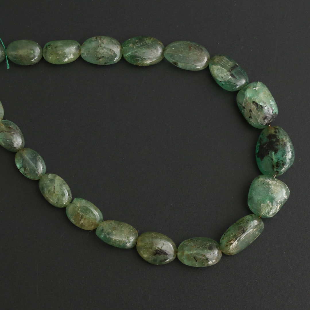 Emerald Smooth Tumble Beads, 6x8 Mm to 10x12 Mm, Green Emerald Tumble ...