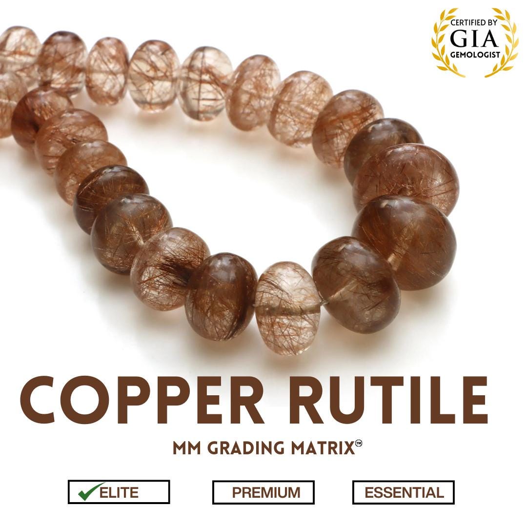 Copper Rutile Smooth Roundel Beads, 12.5 to 22 Mm Roundel Beads, 20 ...