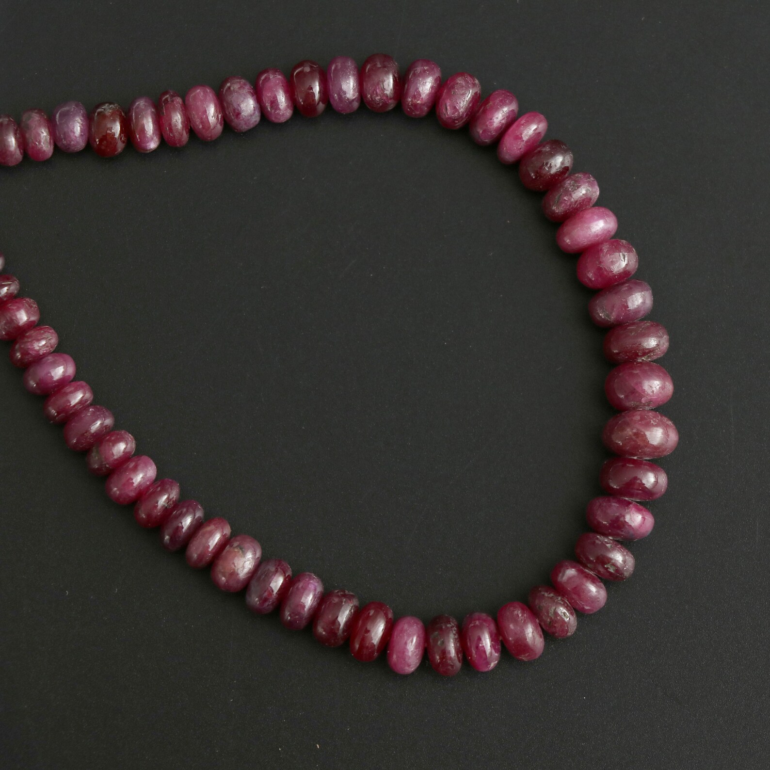 Ruby Smooth Roundel Beads 5 Mm to 8 Mm Ruby Plain Beads - Etsy