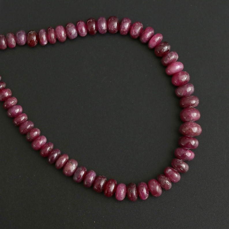 Ruby Smooth Roundel Beads 5 Mm to 8 Mm Ruby Plain Beads - Etsy
