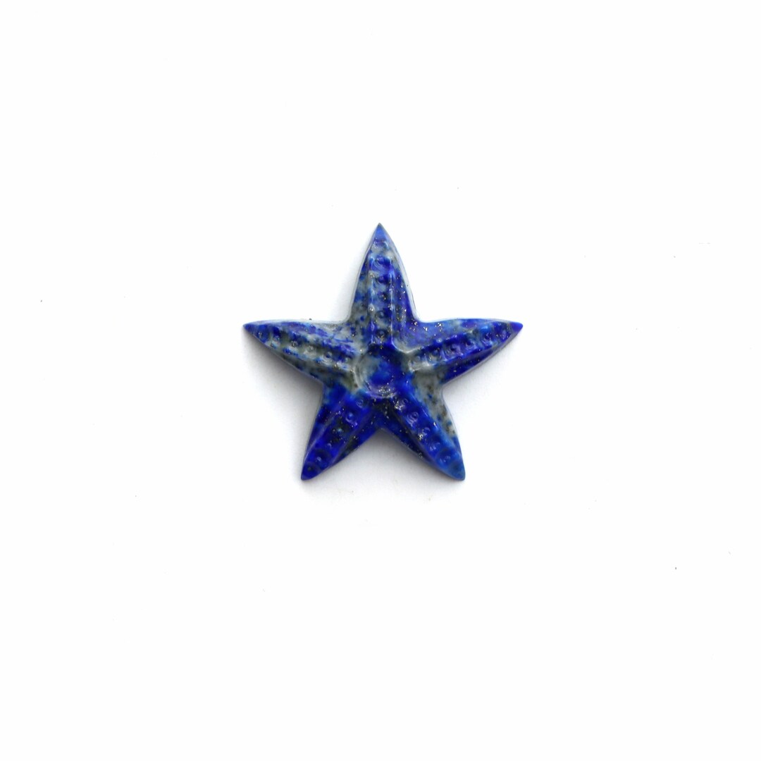 Lapis Star Fish Carving Loose Gemstone, 21x21 Mm, Lapis Jewelry Making ...