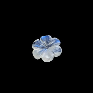 Natural Rainbow Moonstone Flower Carving Loose Gemstone, 19x19mm ...