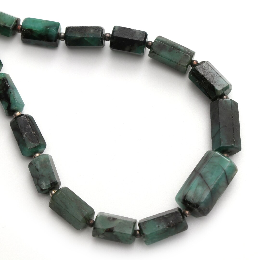 Emerald Faceted Cylinder Beads - 5x10 Mm to 8x13 Mm - Emerald Beads ...