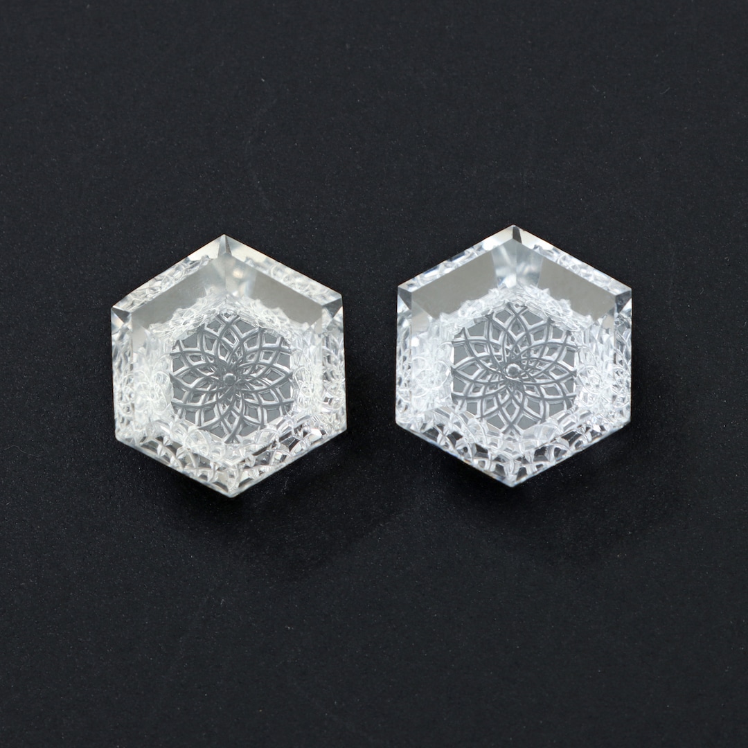 Crystal Hexagon Intaglio Carving Loose Gemstone, 16x18 Mm, Crystal ...
