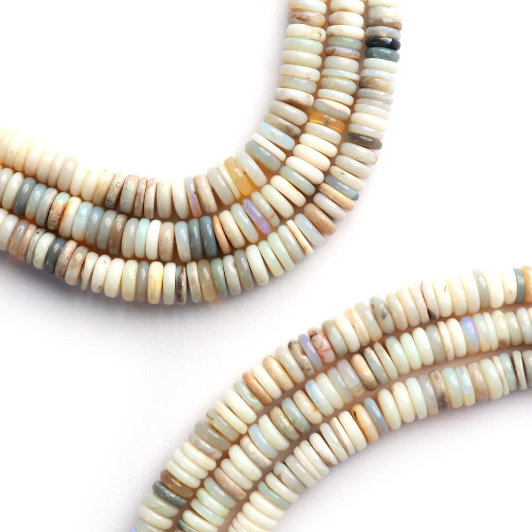 Natural Australian Opal Tyre Flat Smooth Beads, 6 MM to 9 MM ...