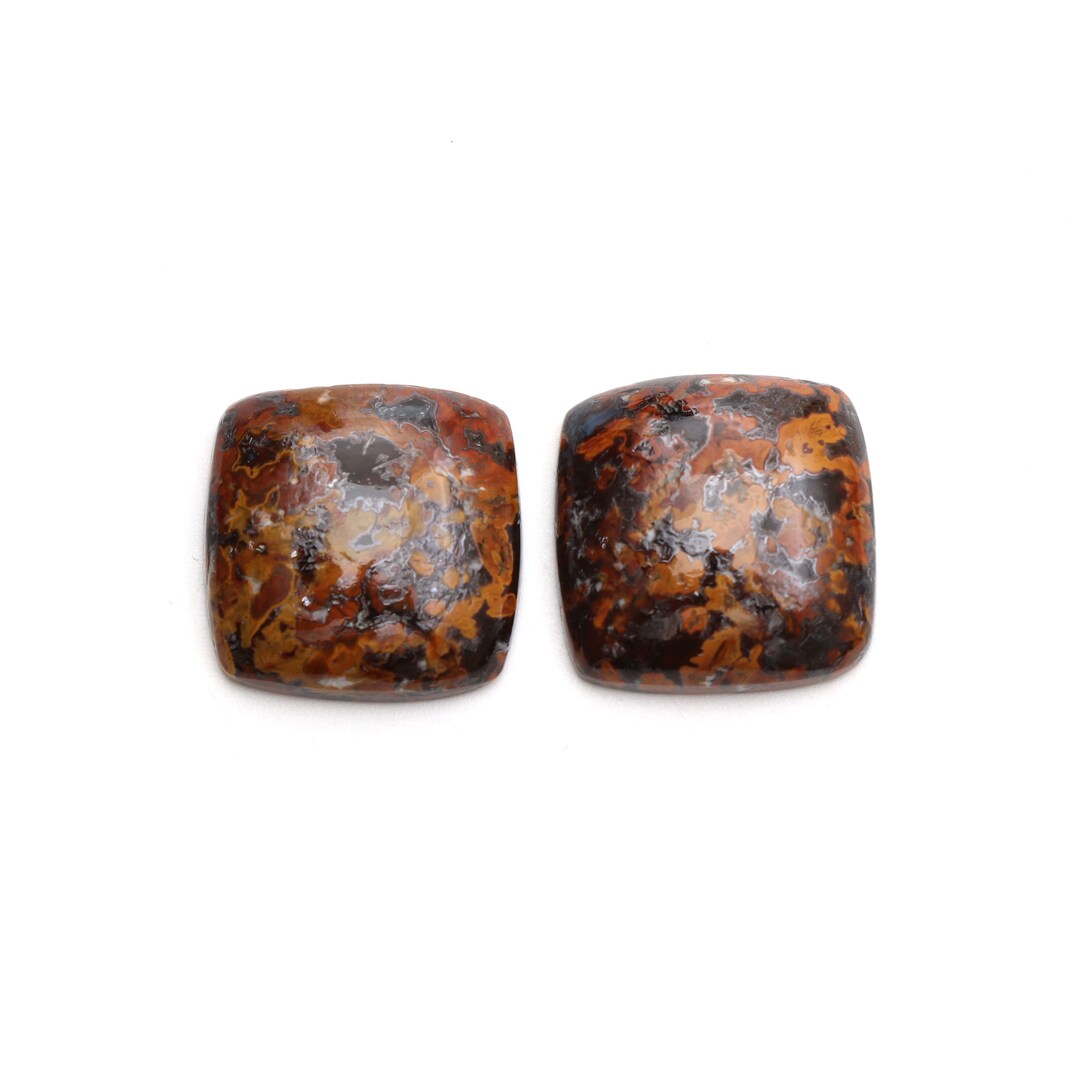 Natural Gold Leaf Jasper Smooth Cushion Loose Gemstone, 20x20 Mm ...
