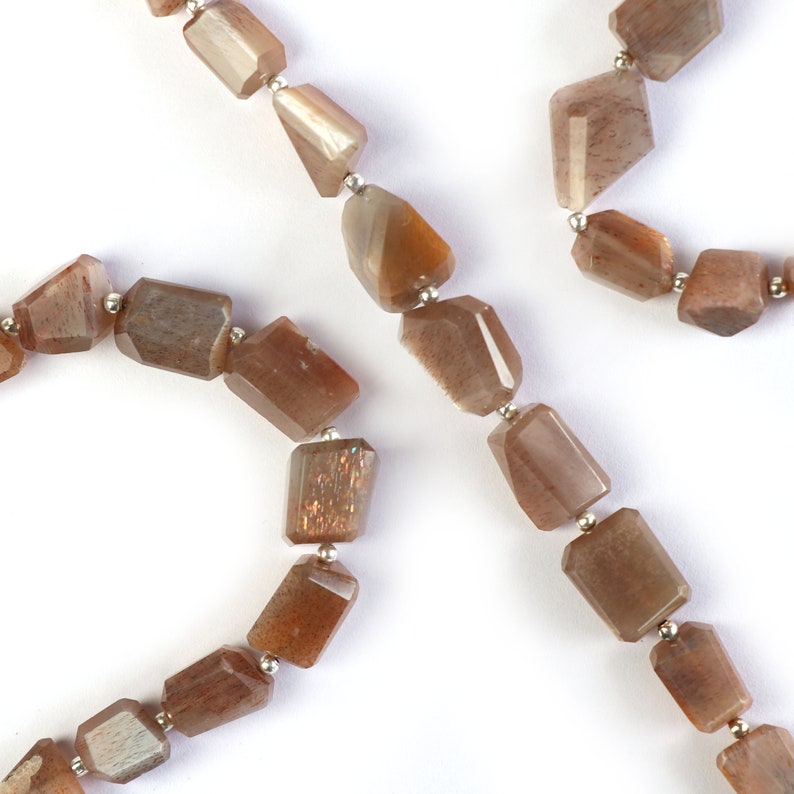 Brown Moonstone Faceted Tumble Brown Moonstone Nuggets Beads - Etsy