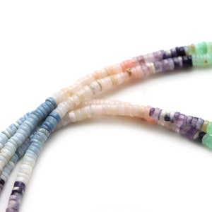 Multi Opal Smooth Tyre Beads, 3.5 Mm, Multi Opal Jewelry Making Beads ...