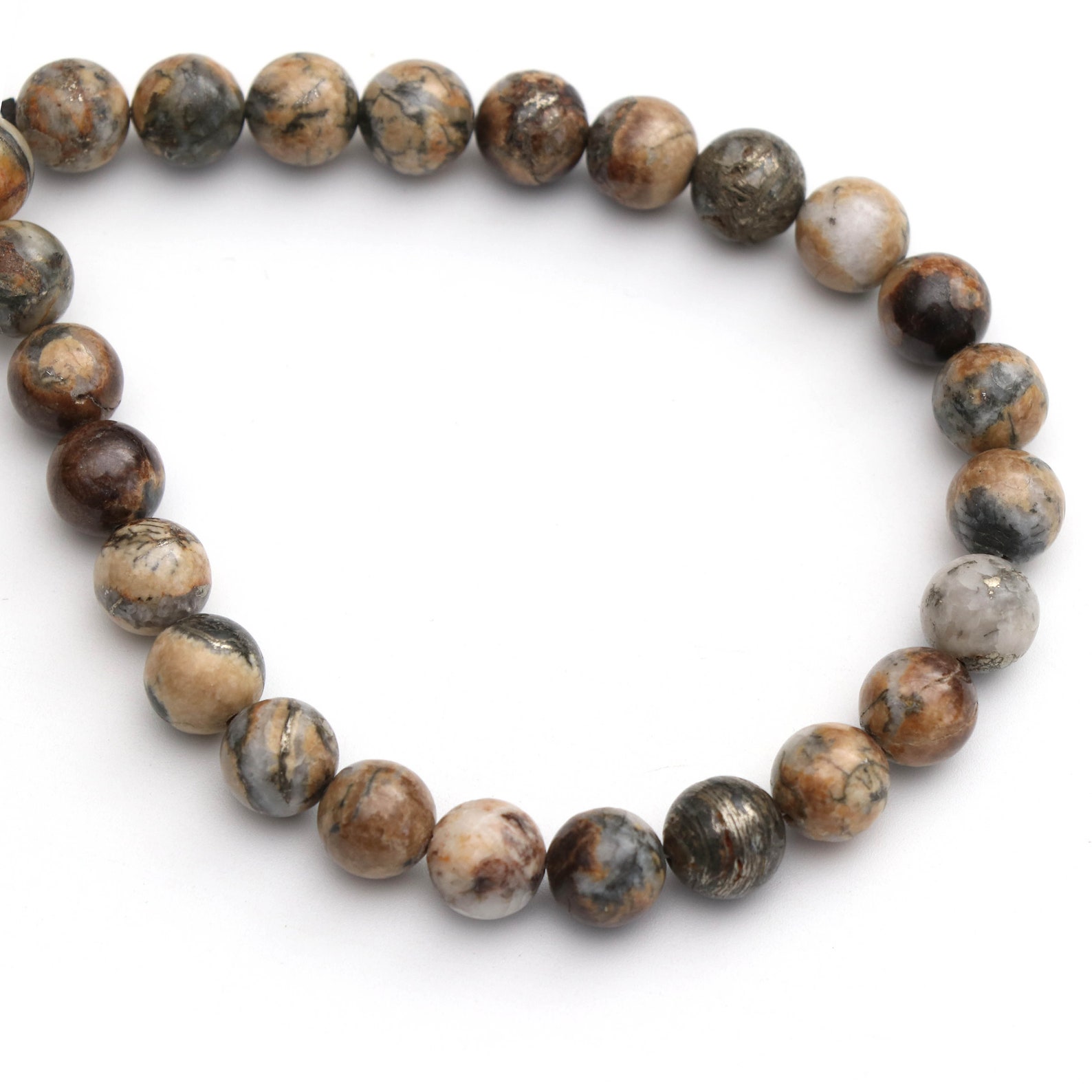 Natural Feather Pyrite Smooth Round Beads 8 Mm Feather | Etsy