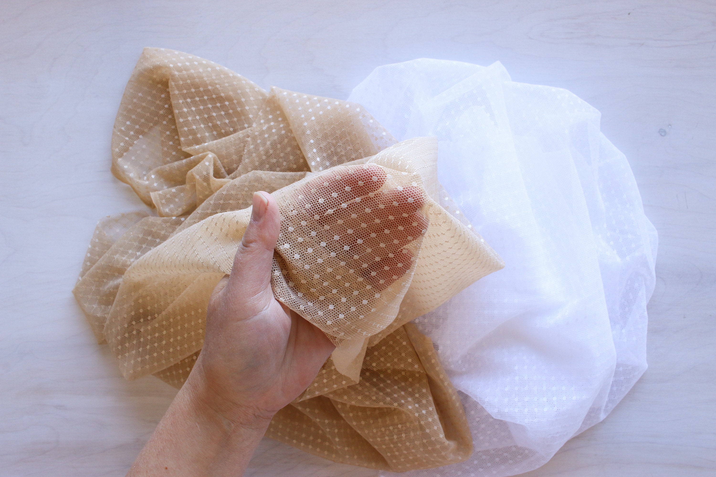 French Dot Stretch Mesh Fabric - 1/2 Meter - Etsy