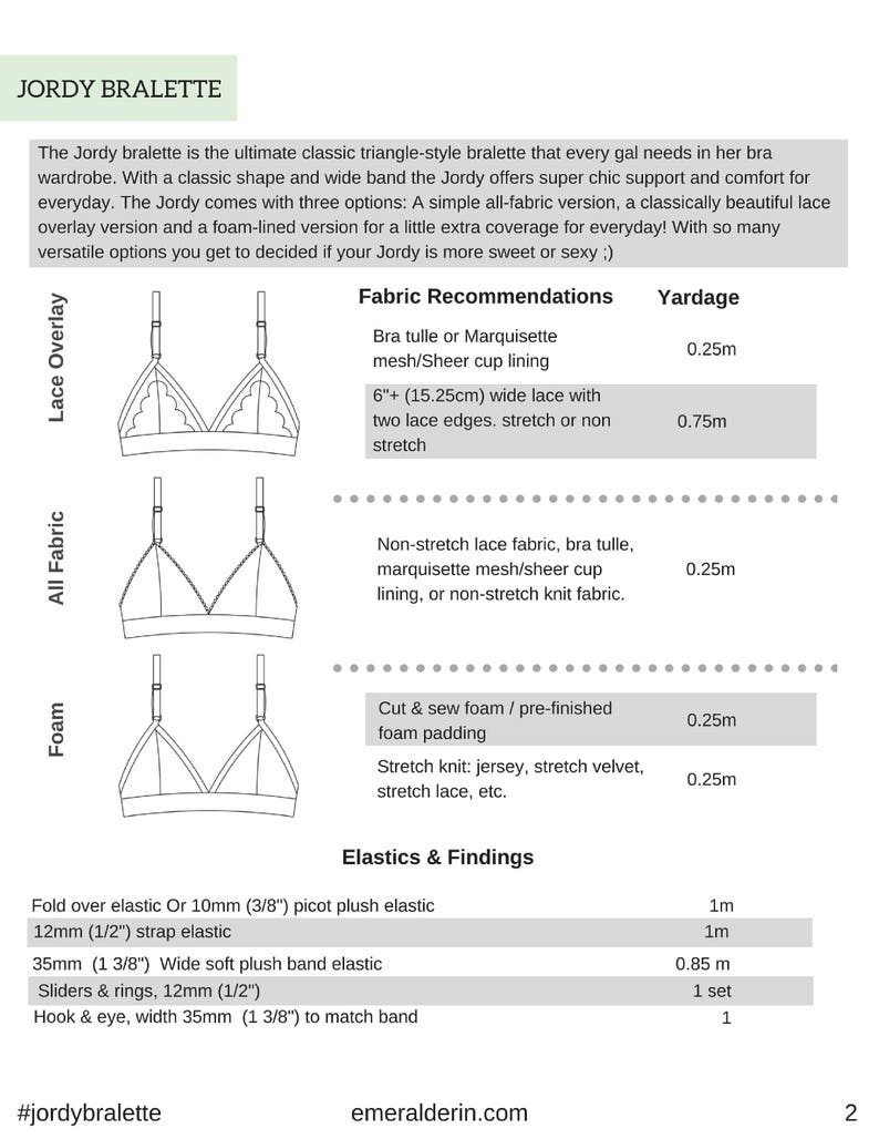 Jordy Bralette PDF Sewing Pattern | Etsy