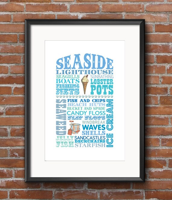 Original Typography Print of Seaside Words and Phrases | Etsy