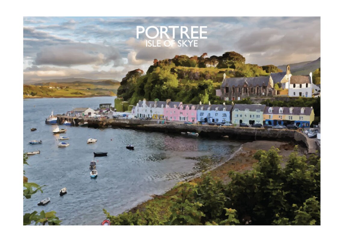 Portree Isle of Skye Art Print Travel Poster Railway Poster - Etsy