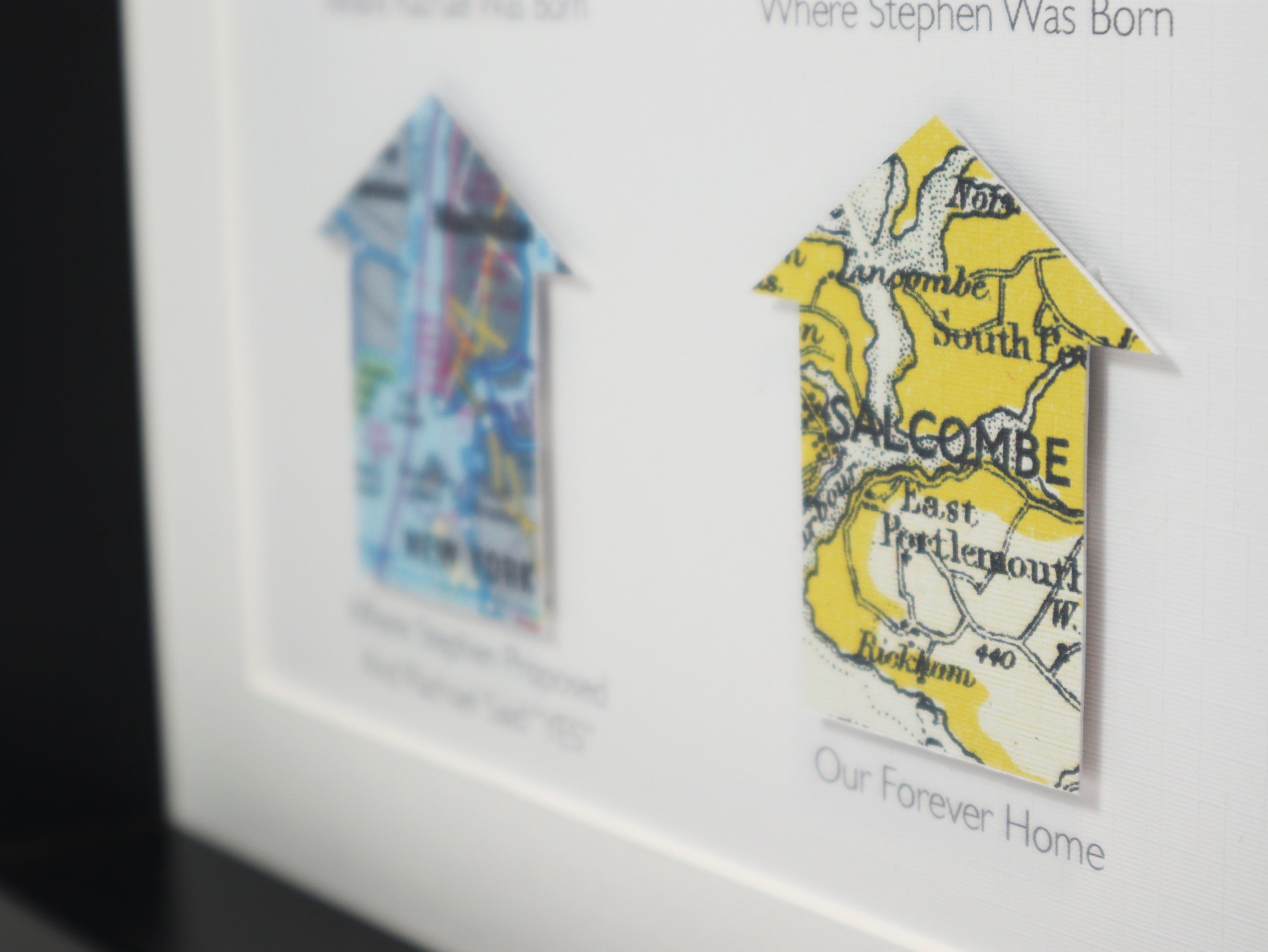 Personalised Handcut House Shaped Maps Picture - Etsy