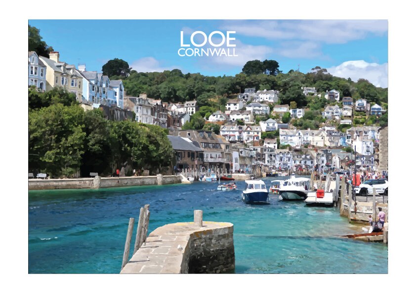 Looe Cornwall Art Print Travel Poster Railway Poster Salty - Etsy Canada