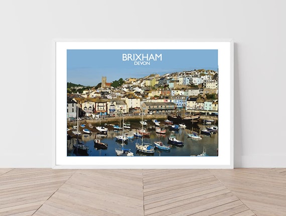 Brixham Devon Art Print Travel Poster Railway Poster Salty | Etsy