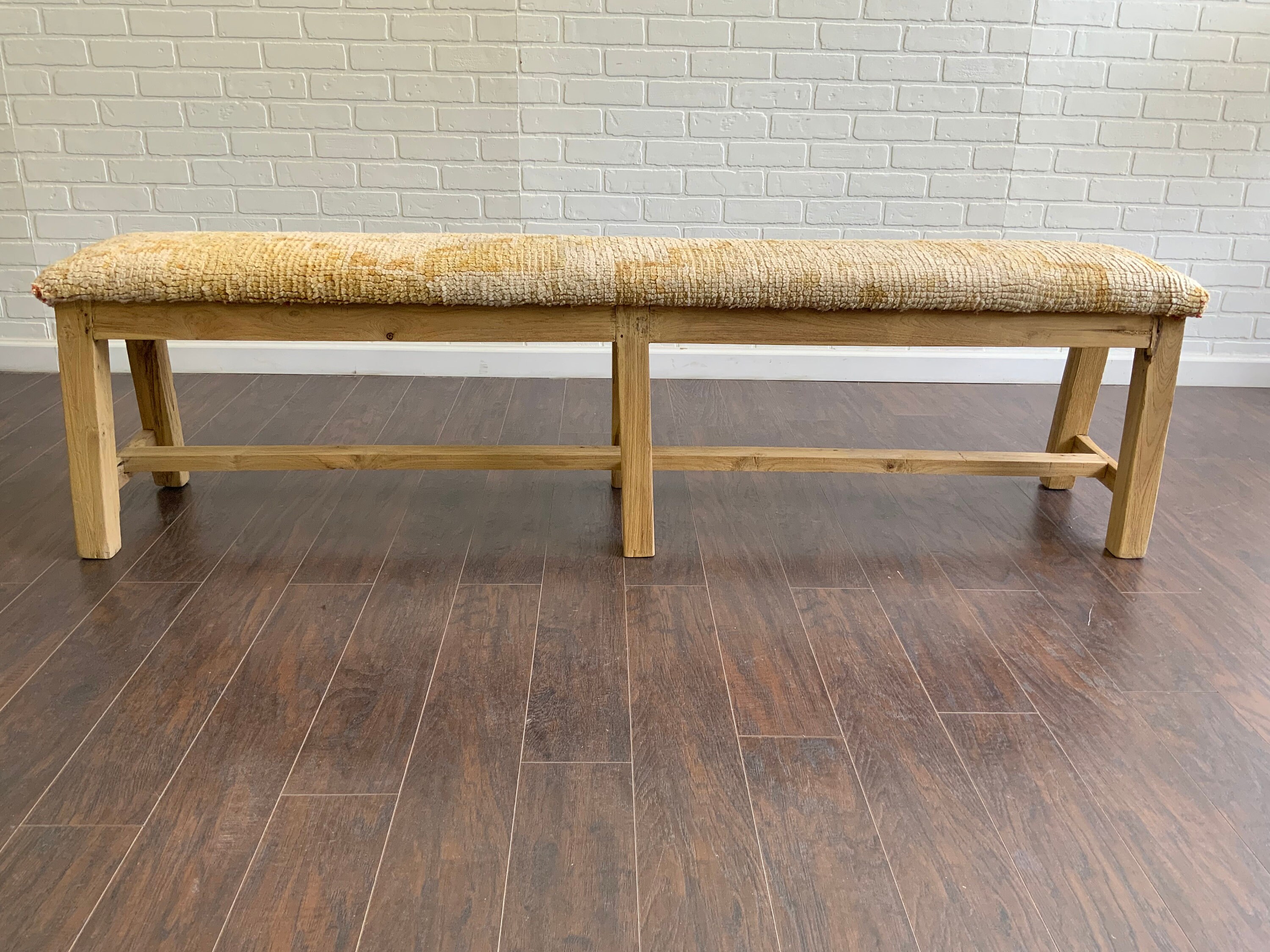 LG Vintage Rug Upholstered Wood Bench - Etsy