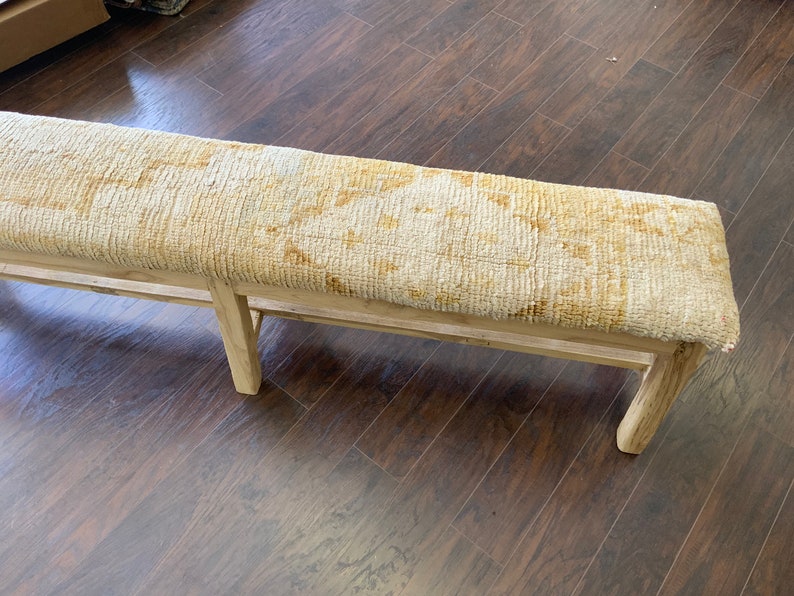 LG Vintage Rug Upholstered Wood Bench - Etsy