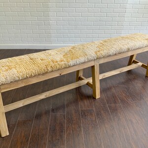 LG Vintage Rug Upholstered Wood Bench - Etsy