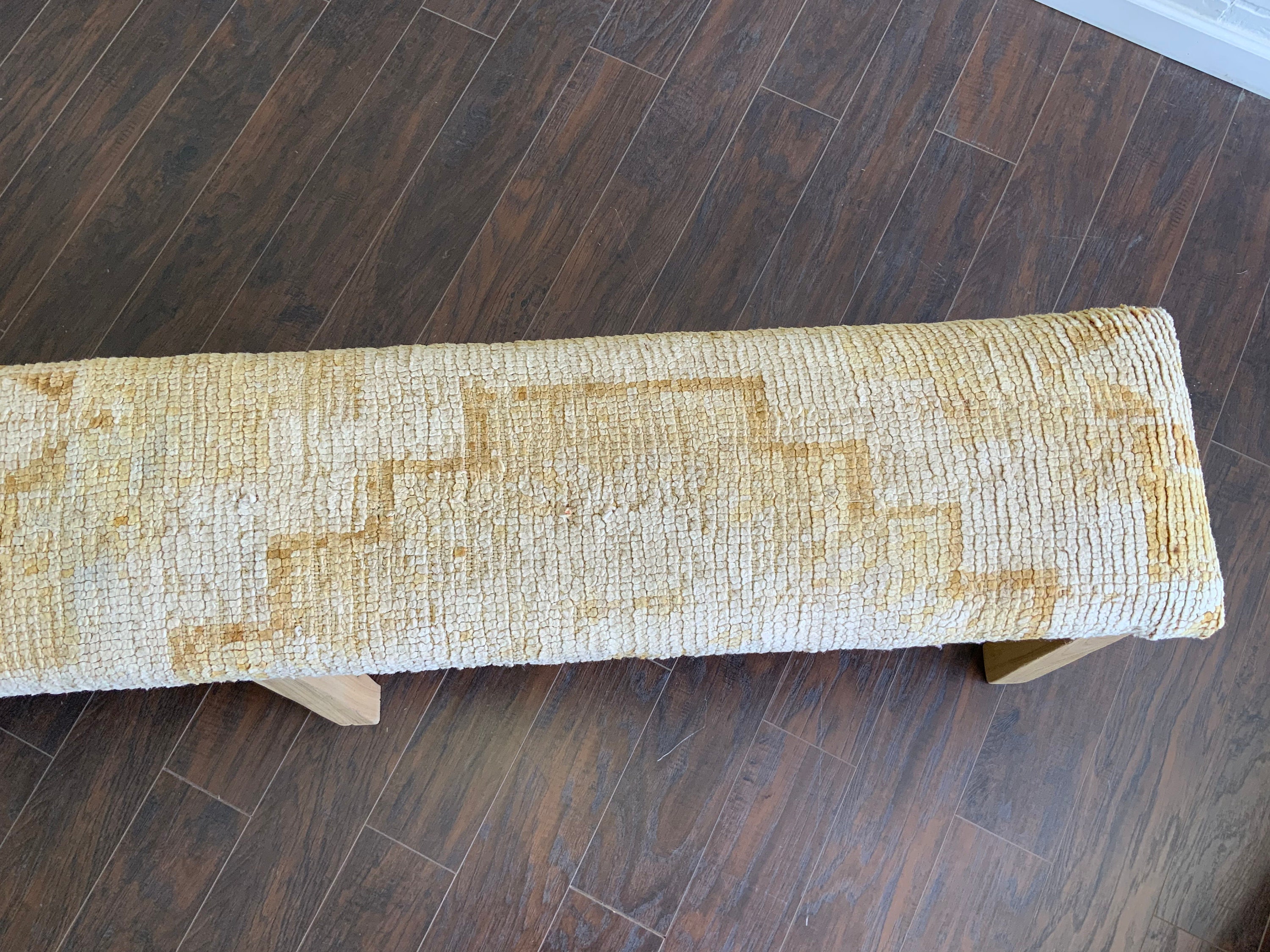 LG Vintage Rug Upholstered Wood Bench - Etsy