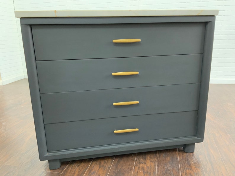 Vintage 4 Drawer MCM Design Bathroom Vanity Charcoal - Etsy