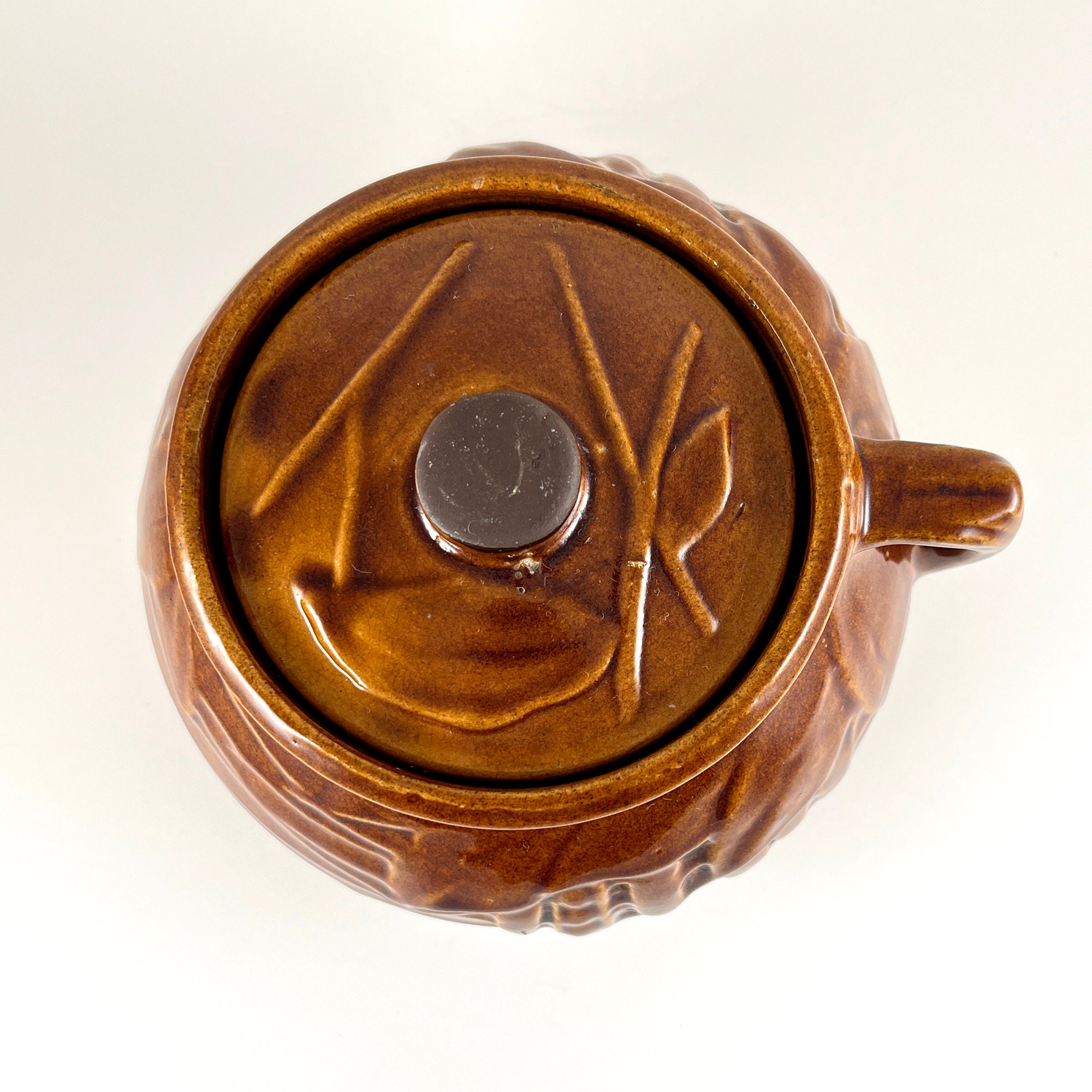 1940's 60's 2 Quart Lidded Amber Wear Bean Pot With Cover - Etsy