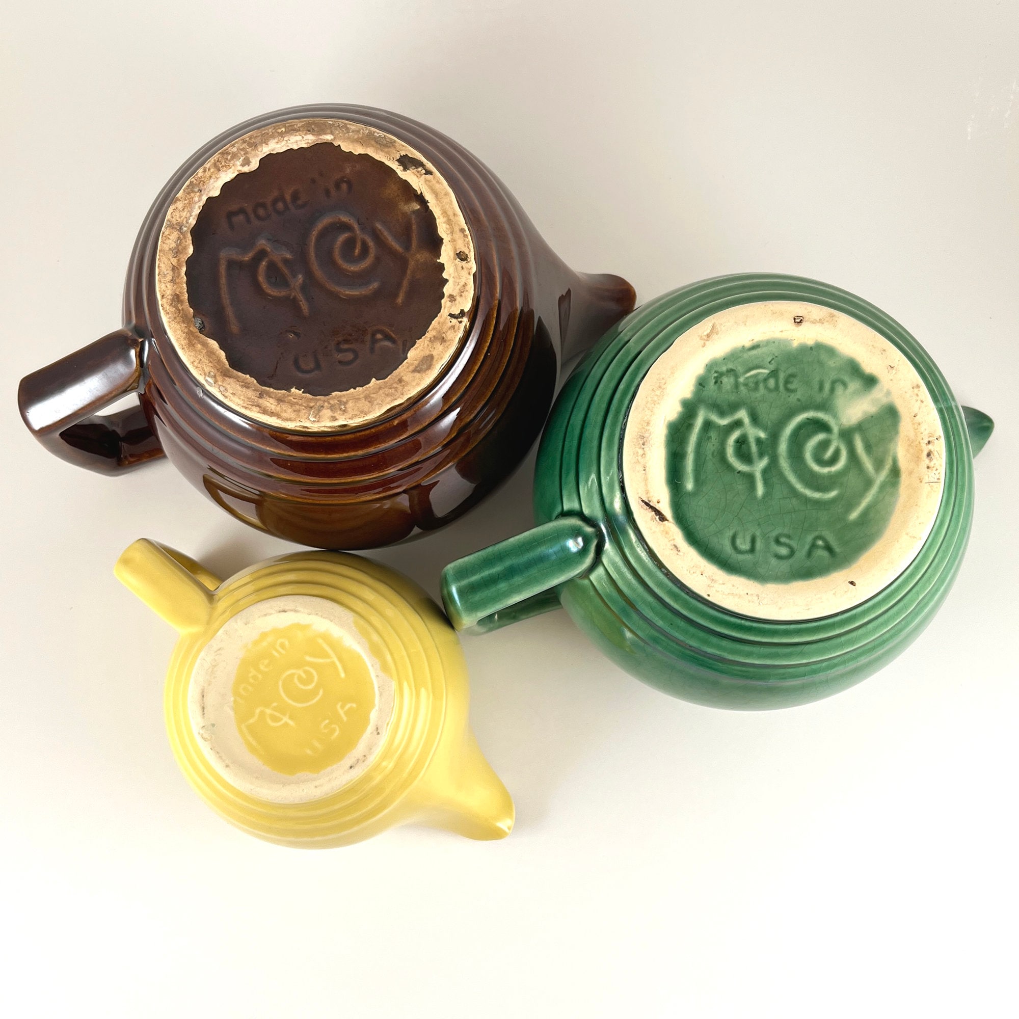 FREE SHIPPING 1940's Mccoy Teapots 106 Choice Large Brown or Green ...