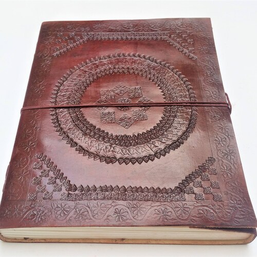 A4 Leather Journal Mandala Leather Journal Refillable - Etsy