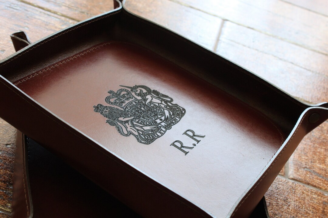 Handmade Italian Leather Valet Catch All Tray, A4 Large Office and ...