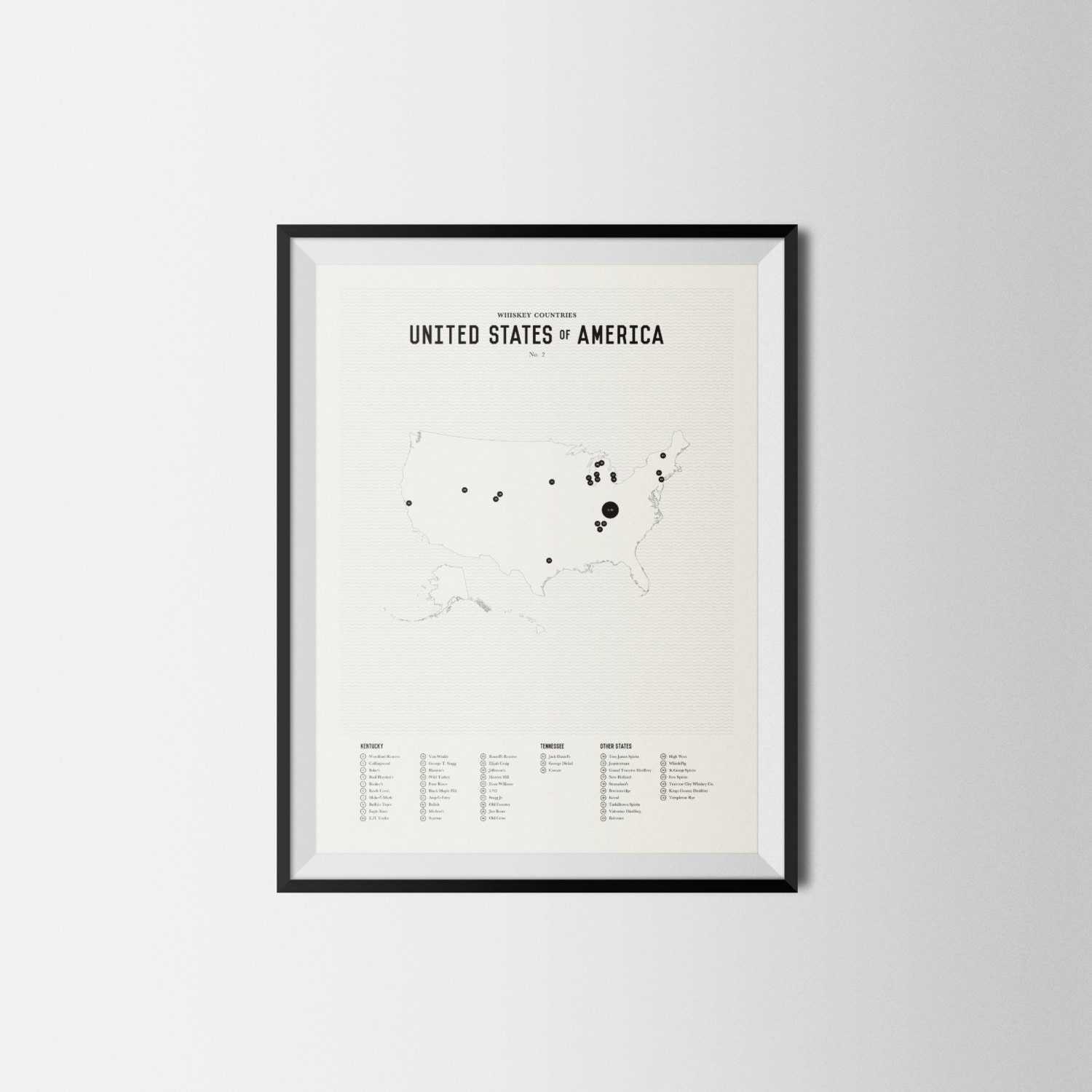 Whiskey Map - USA - Etsy