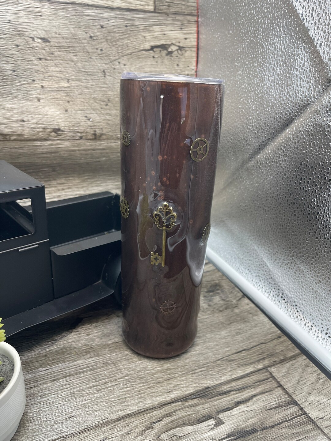 Steampunk Tumbler With Gears and Keys - Etsy