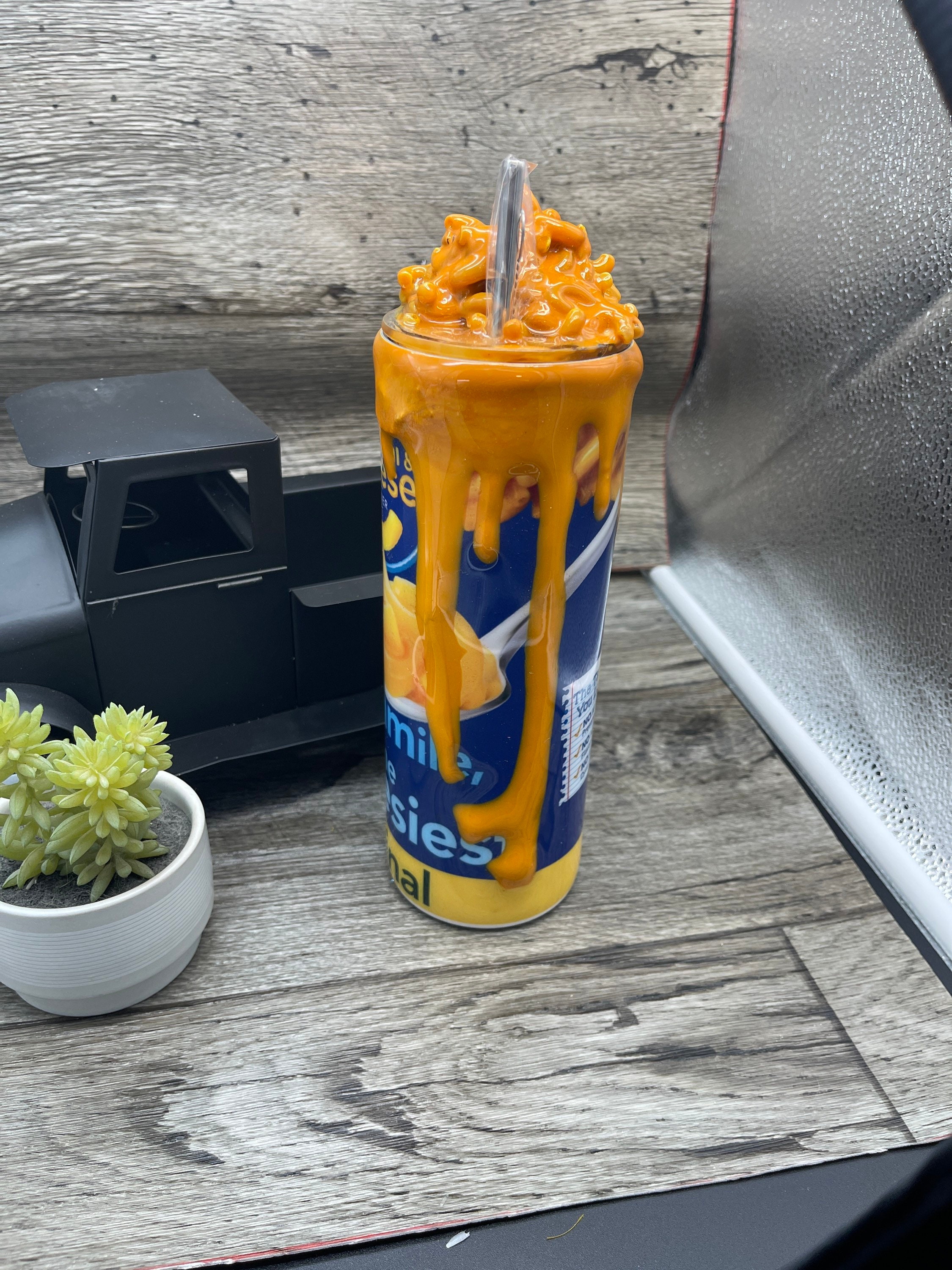 Mac N Cheese 3D Tumbler With Cheese Noodle Topper - Etsy