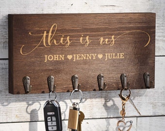 Personalized Key Holder for Wall Family Name Key Holder - Etsy