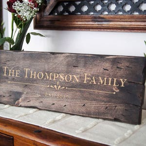 Rustic Wall Sign With Custom Family Name - Farmhouse Style Home Decor ...