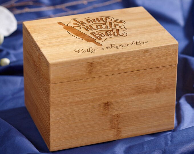 Personalized Recipe Box, Custom Recipe Box, Family Gift, Engraved ...