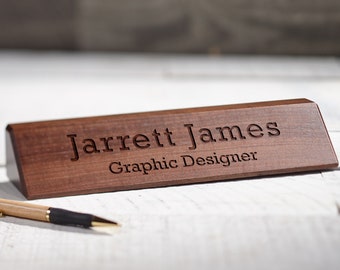 Desk Name Plate, Custom Name Sign, Personalized Wood Desk Name ...