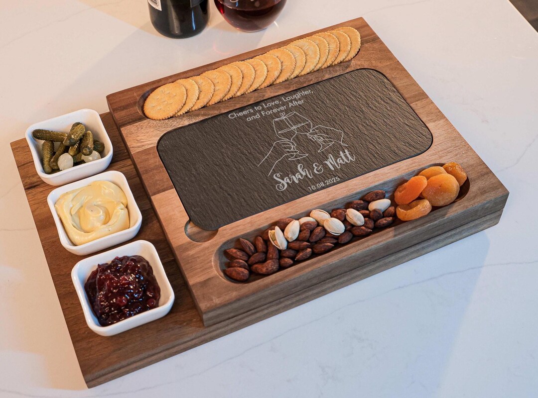 Personalized Cheese Board Set | Custom Engraved Charcuterie Board ...