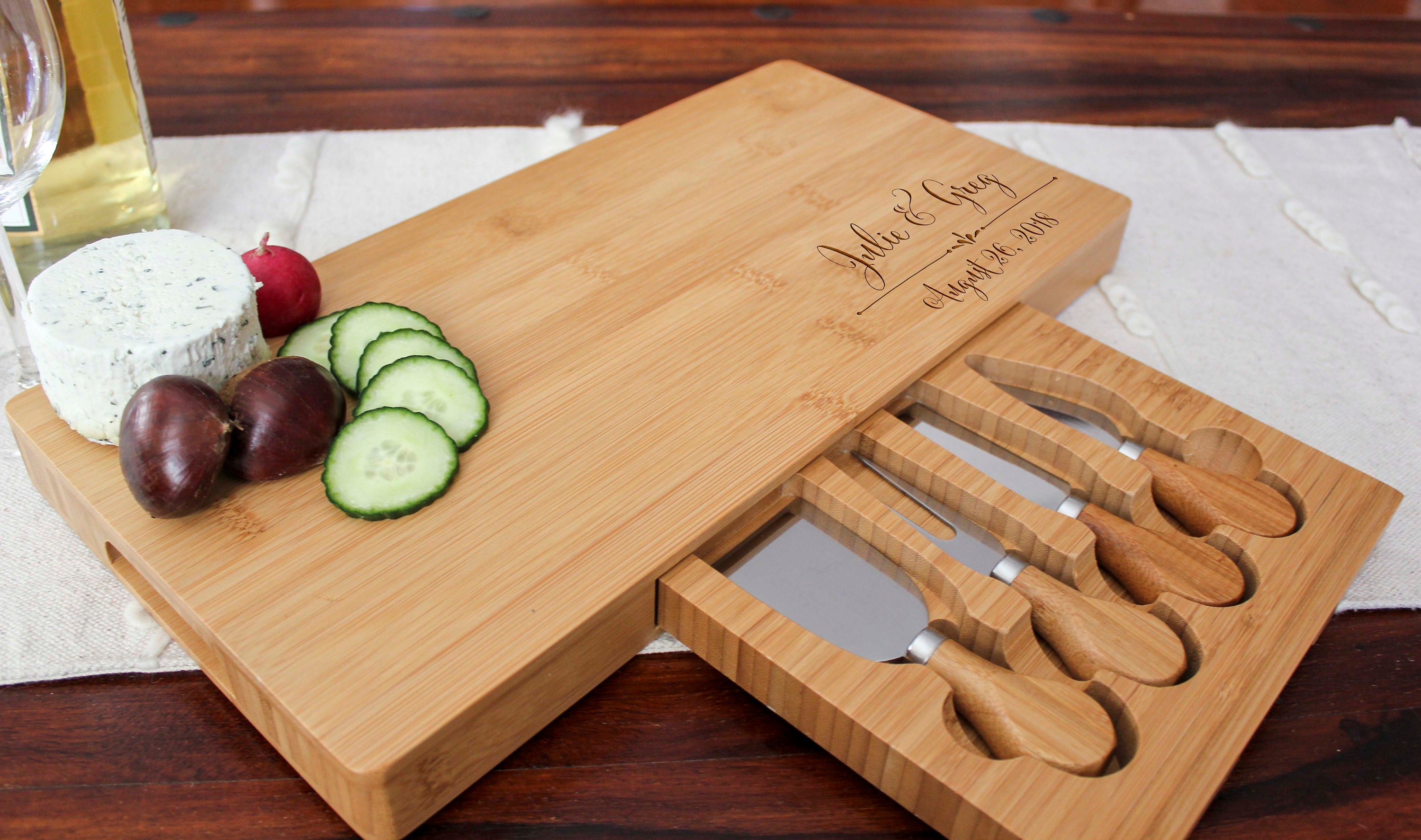 Personalized Cheese Board Set Custom Cheese Board Set Etsy