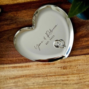 Personalized Ring Dish | Laser Engraved Heart-shaped Stainless Steel ...
