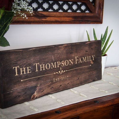 Last Name Sign Rustic Sign Wood Home Wall Decor - Etsy