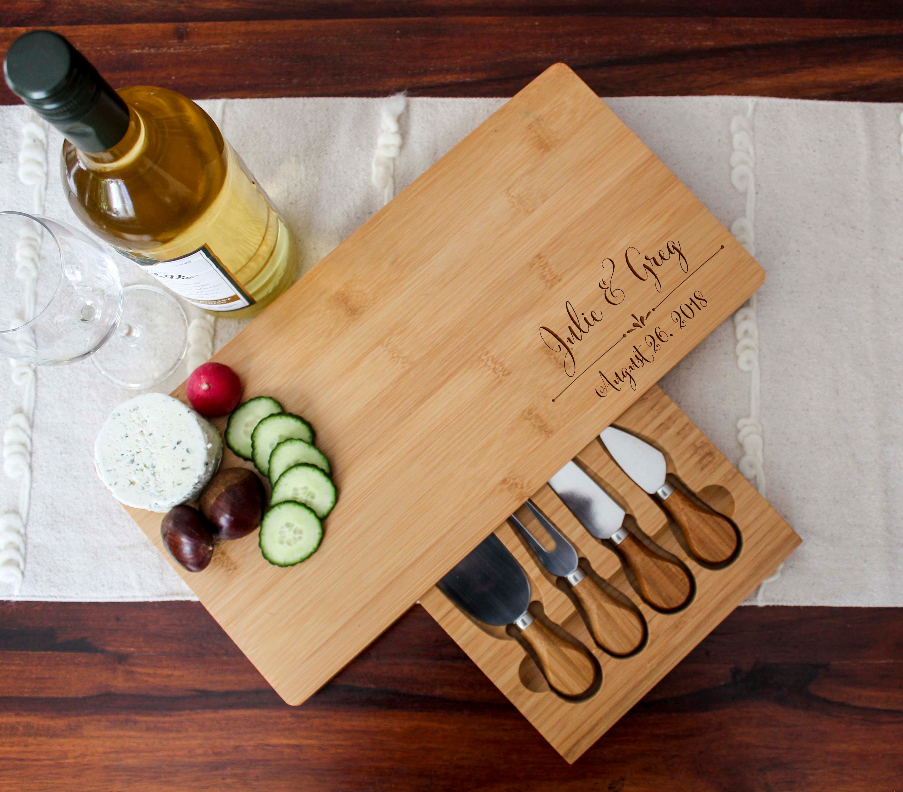 Personalized Cheese Board Set Custom Cheese Board Set Etsy