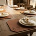 Personalized Leatherette Placemats, Custom Engraved Faux Leather Table ...