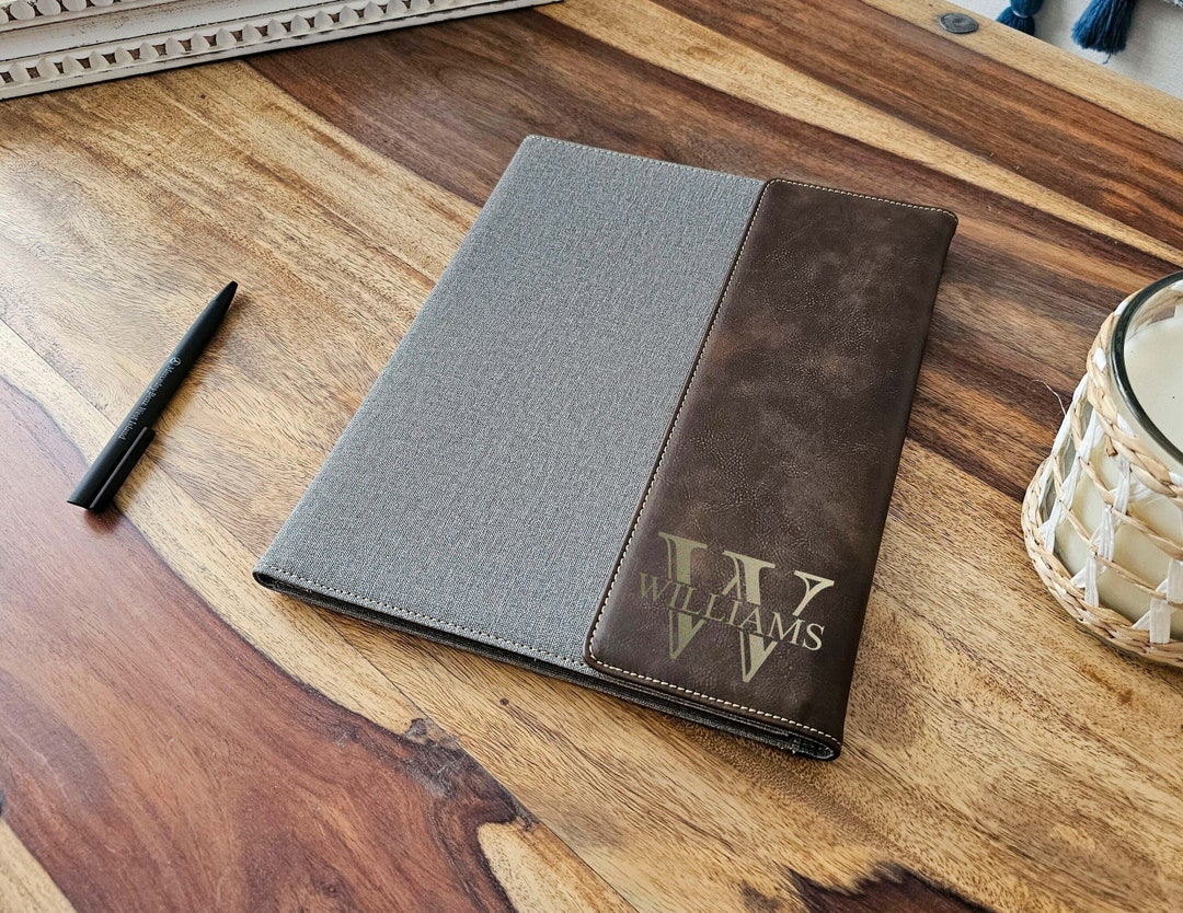 Personalized Leatherette Canvas Portfolios Custom Notepad Graduation ...