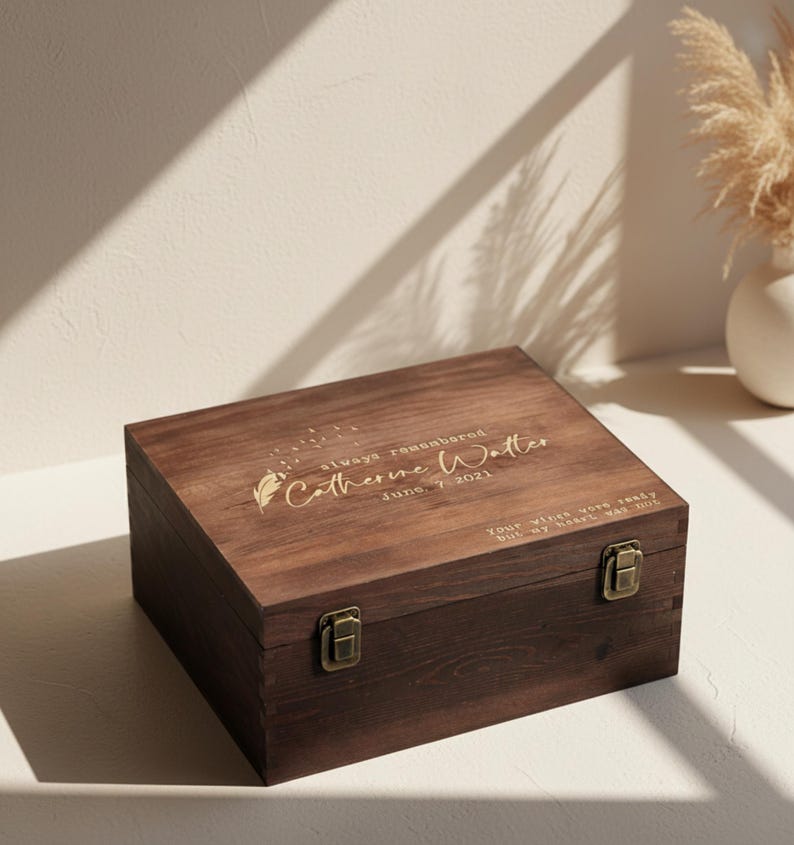 Personalized Wooden Gift Box, Engraved Name Box, Wooden Keepsake Box ...