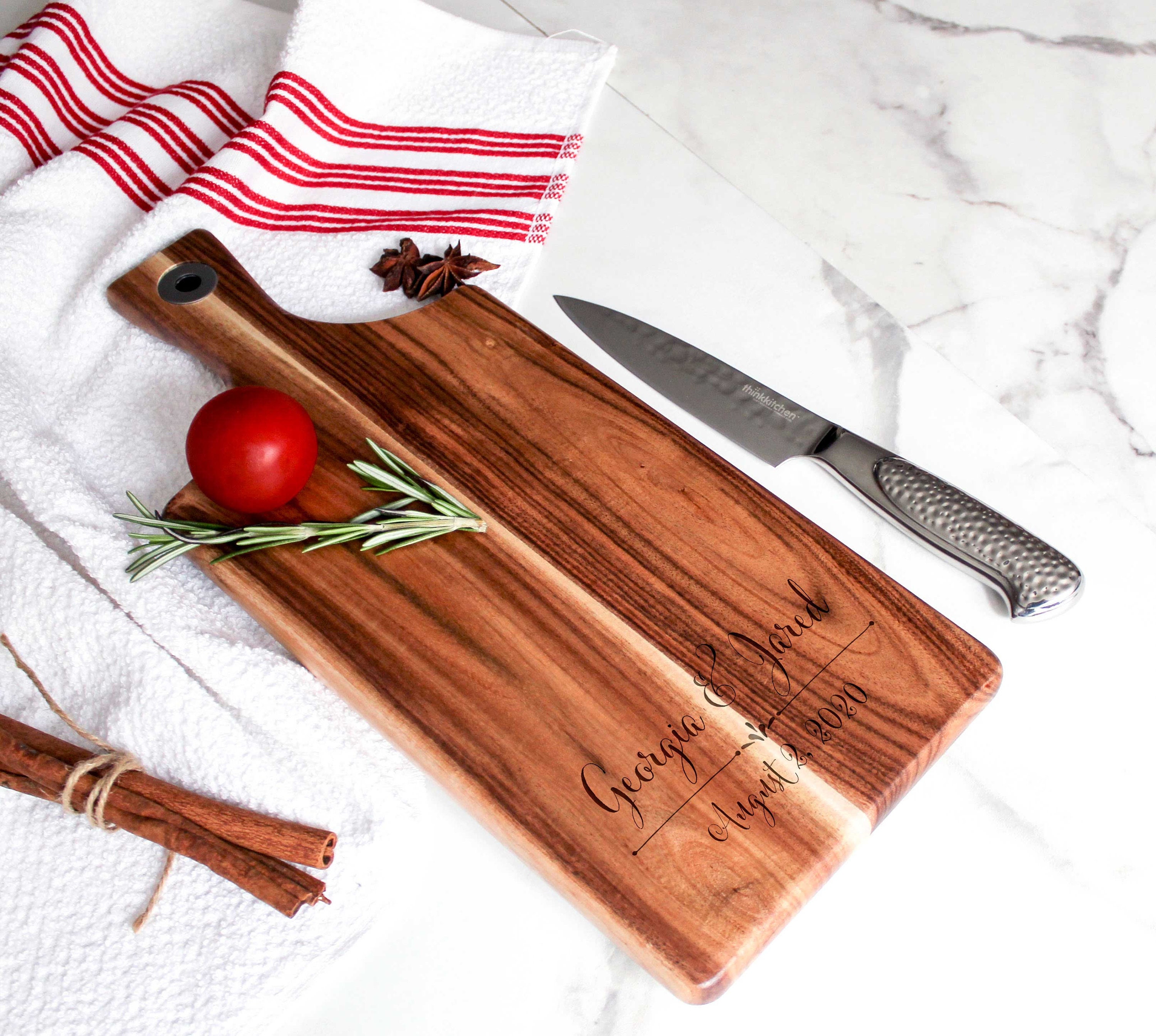 Personalized bread Board, customized cheese board, Acacia paddle board ...