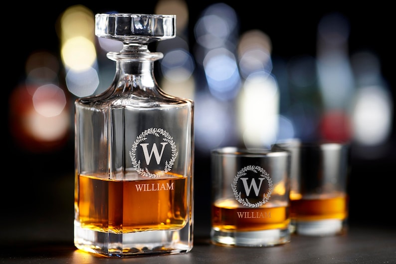 Personalized Whiskey Decanter Engraved Decanter Set - Etsy